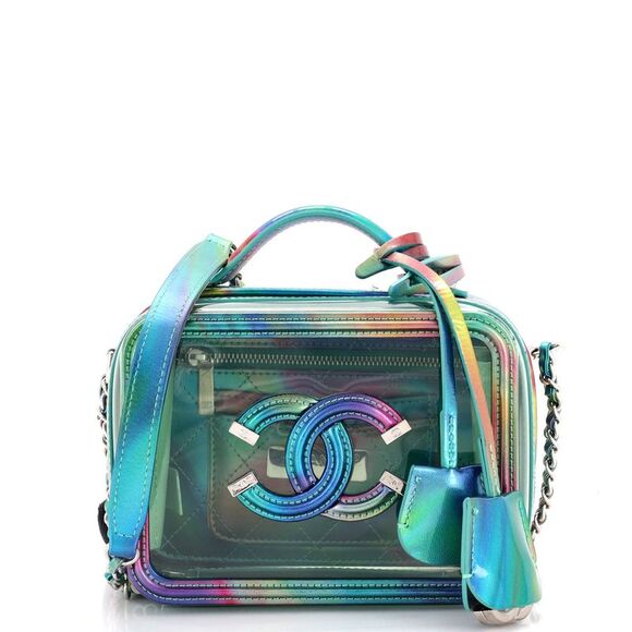 CHANEL | Bags | Chanel Filigree Vanity Case Pvc With Lambskin Small ...